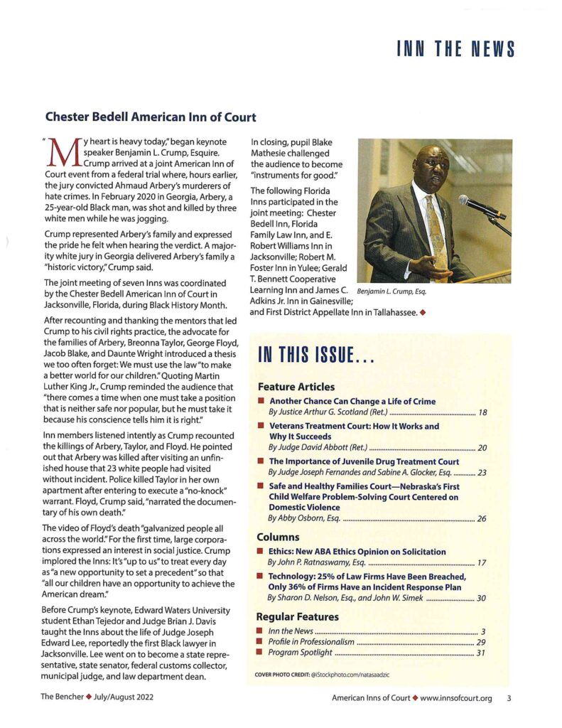 Chester Bedell American Inn of Court: Benjamin Crump; The Life and ...